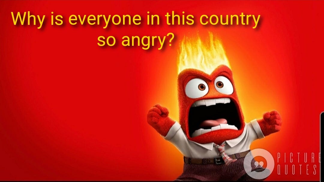 Why is everyone in this country so angry? | by Treadmill Treats | Medium