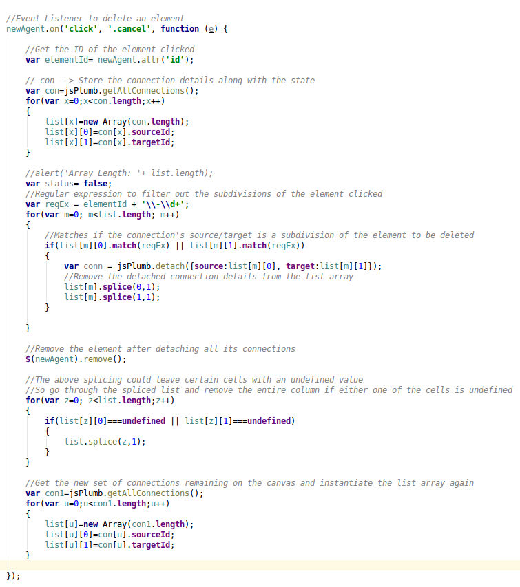 Removing connections along with their respective elements in jsPlumb | by Nayantara Jeyaraj ...