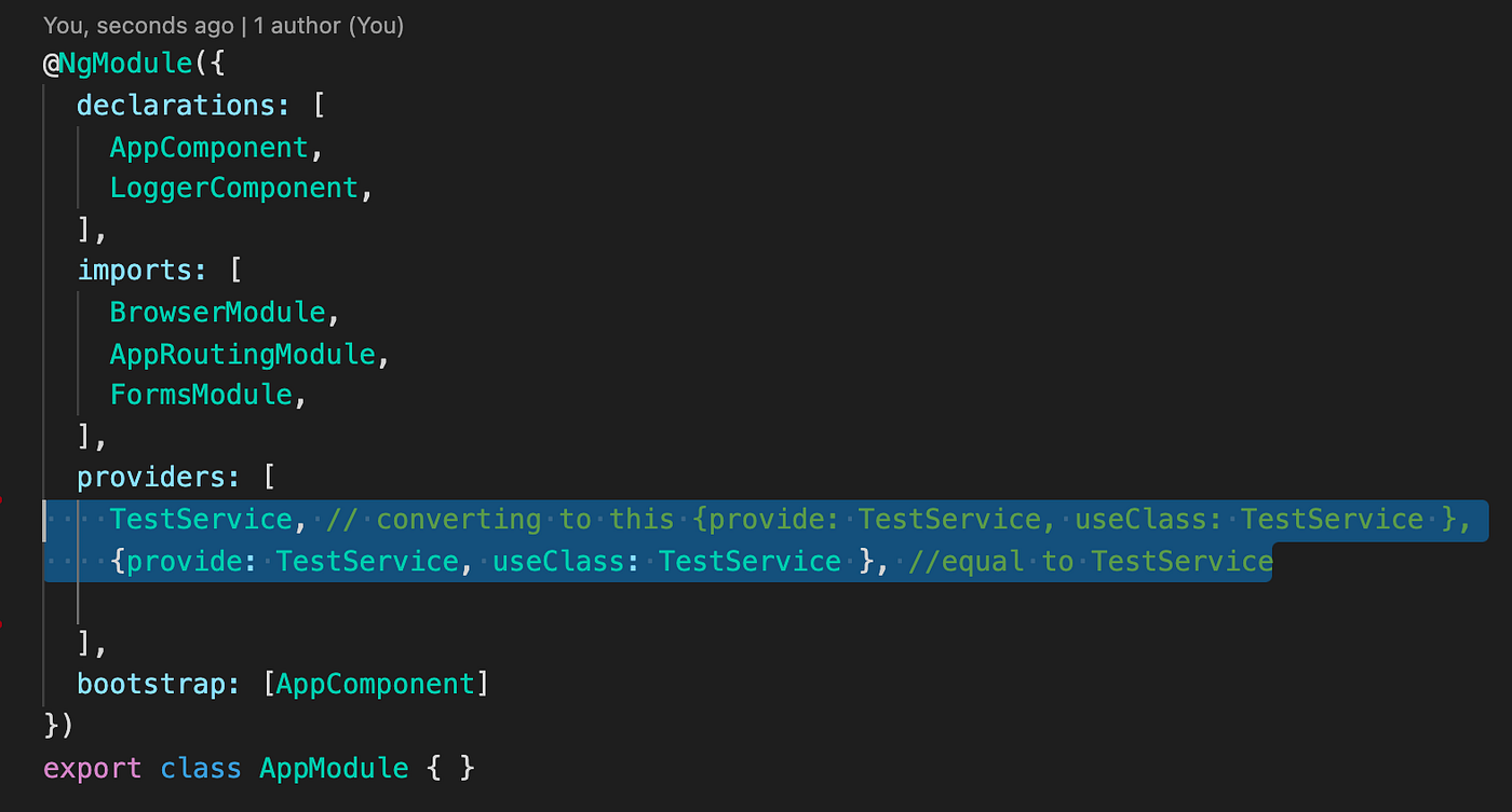 Angular dependency injection. We all know the standard approach on ...
