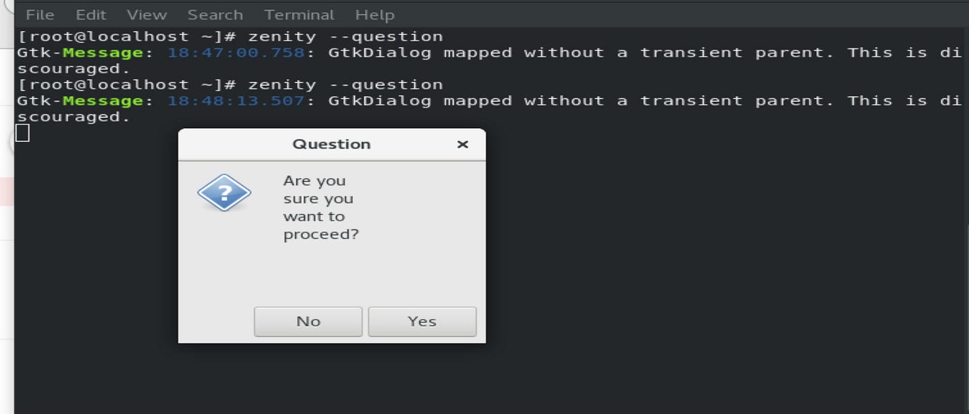 Zenity : command to display GTK+ dialogs | by Harish B | Medium