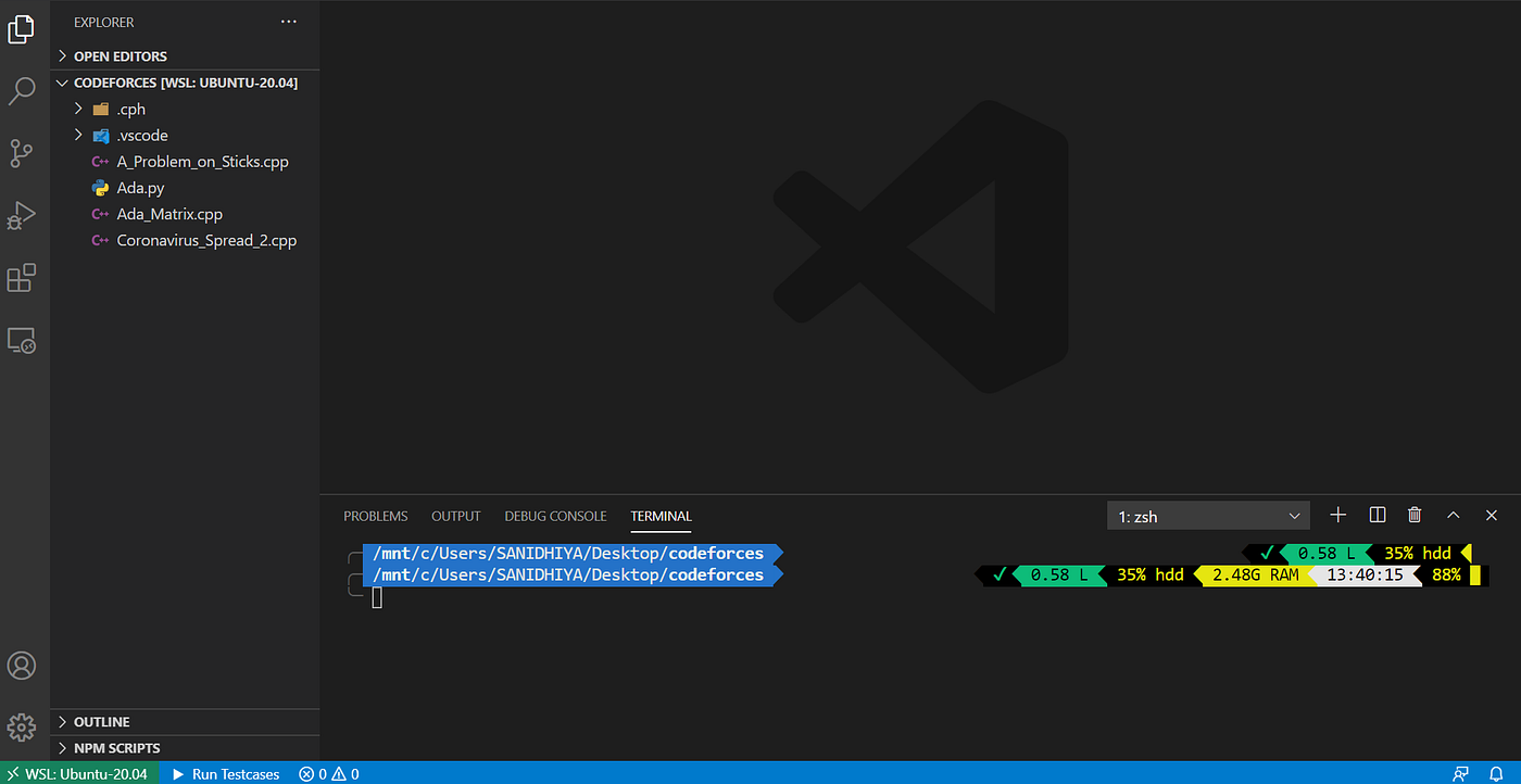 How to setup Competitive Programming environment(C/C++)using VSCode and WSL in Windows 10? | by ...