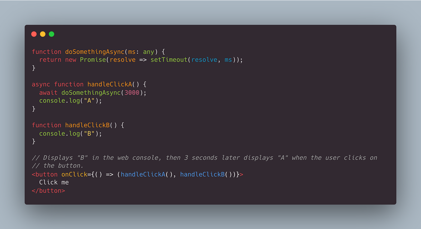 Use The Comma Separator To Call Two Or More Handlers In Javascriptreactangular By Ben Lmsc