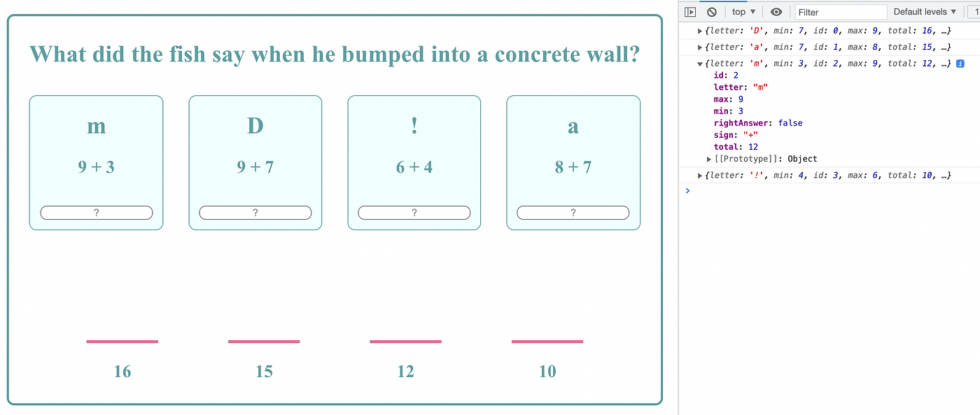 Math Application for Kids in React | by Anastasia Shatokhina | Medium