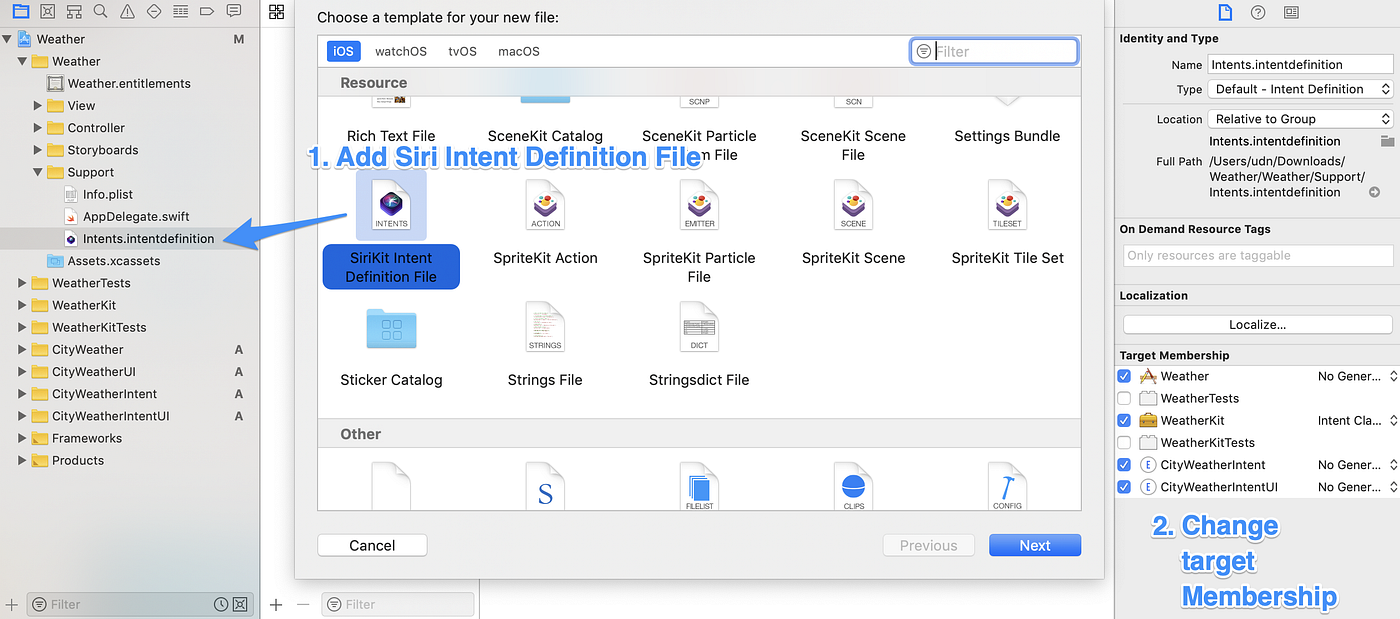 Siri Shortcut Tutorial using Custom Intent | by David Wu | ITNEXT