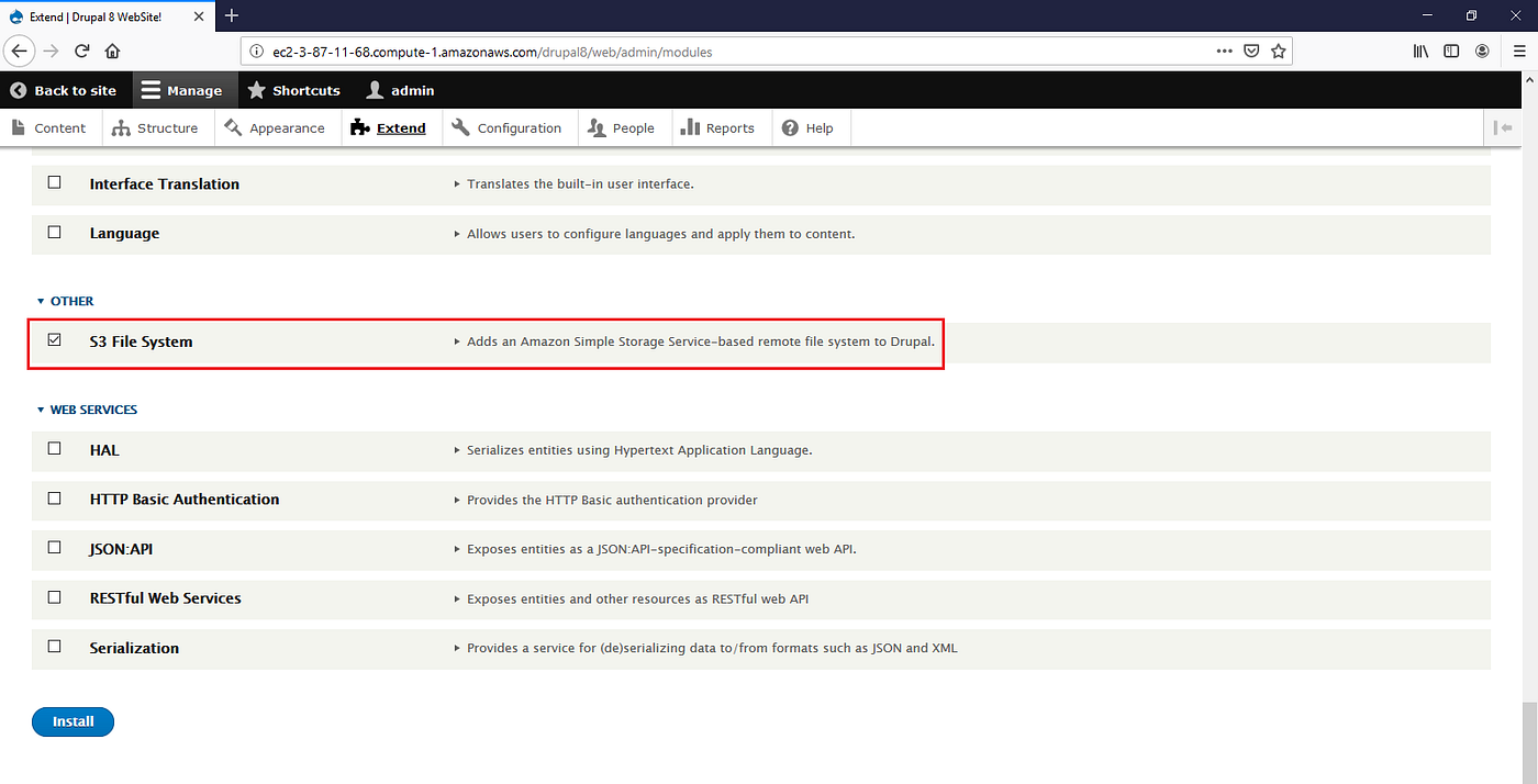 Installing Drupal 8 in AWS EC2 with AWS RDS and AWS S3 | by Suminda Niroshan | Medium