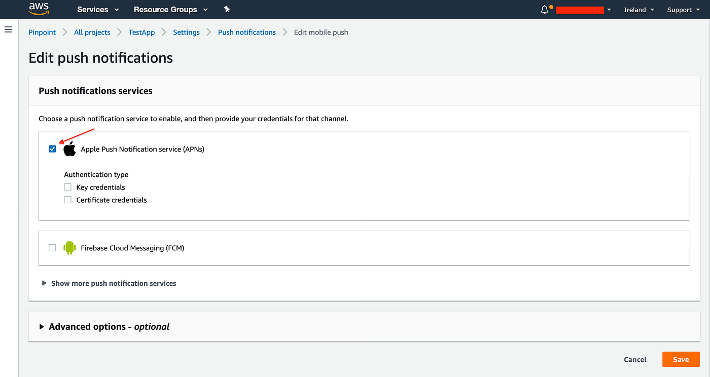 How to Send Push Notifications to iOS Devices Via .p8 Key using Amazon Pinpoint | by Amos | Medium
