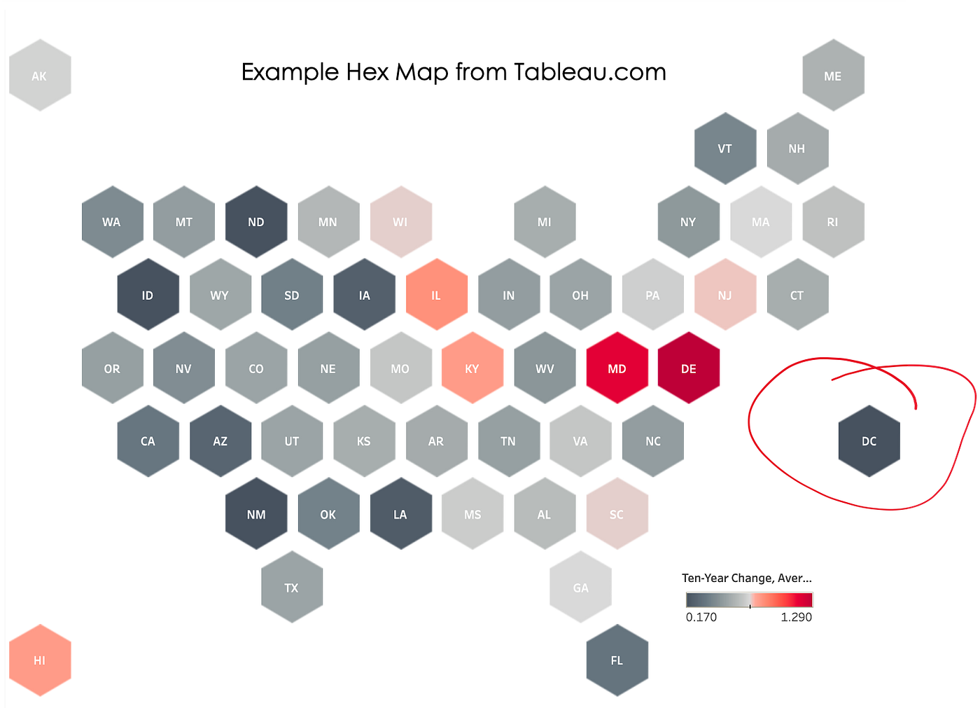 The Case for a New Hex Map - Custom Tableau Chart | UX Collective
