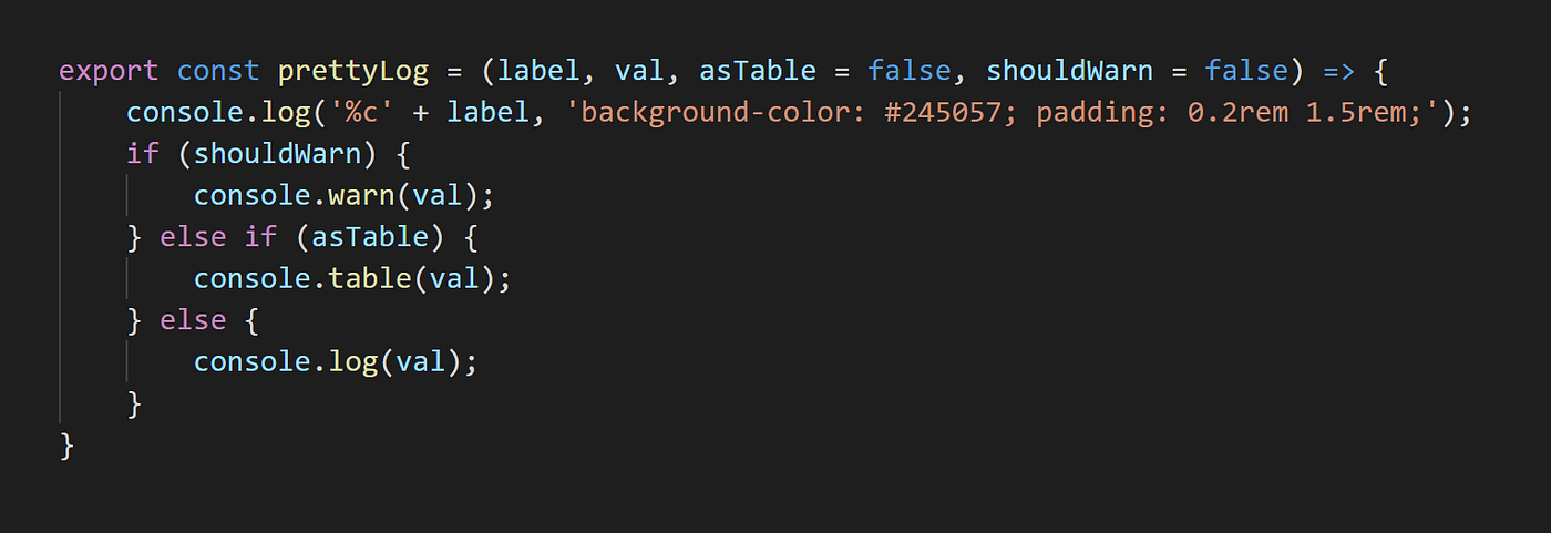 A Prettier console.log(). Create stylized labels for your… | by Jacob Bergdahl | JavaScript in ...