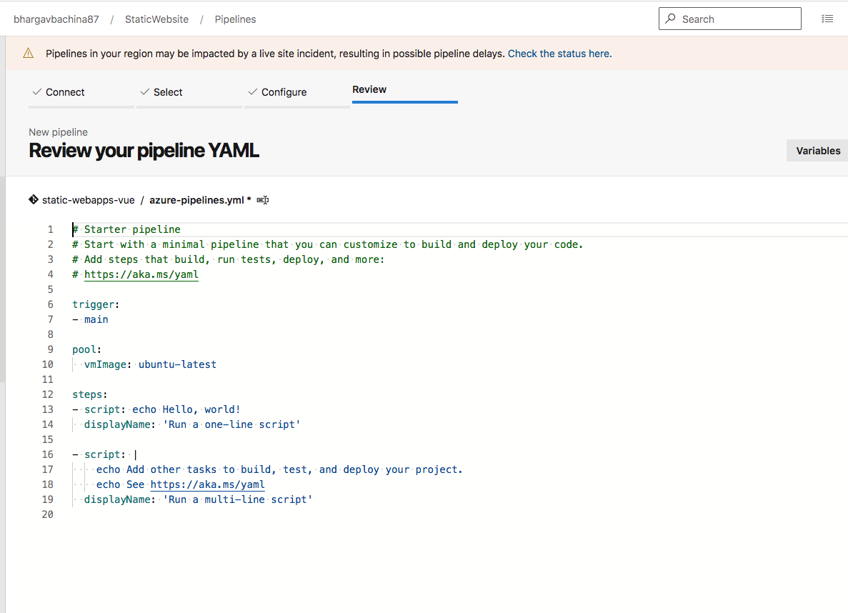 Building CI/CD for Vue Static Web Apps Service Using Azure DevOps | by Bhargav Bachina | Bachina ...