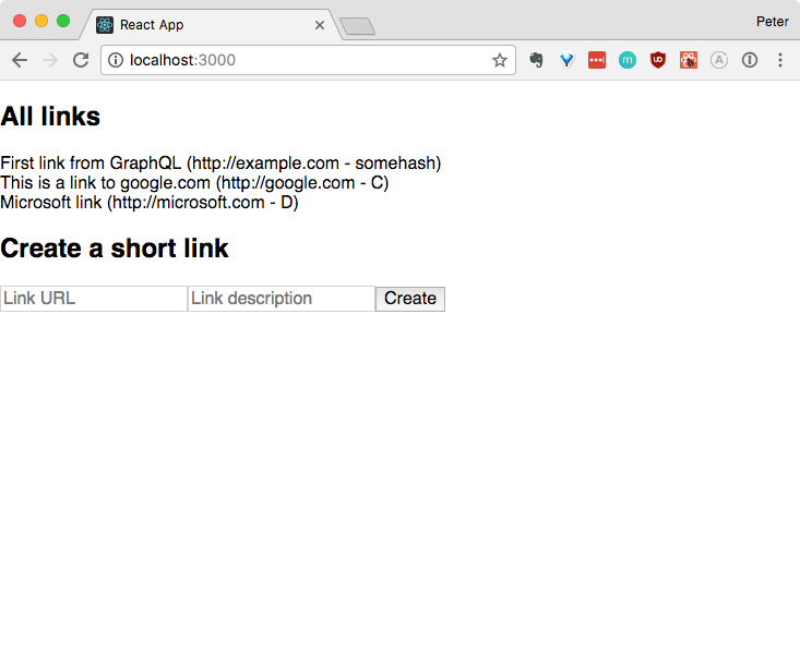 Building URL shortener using React, Apollo, and GraphQL — Part II | by Peter Jausovec ...