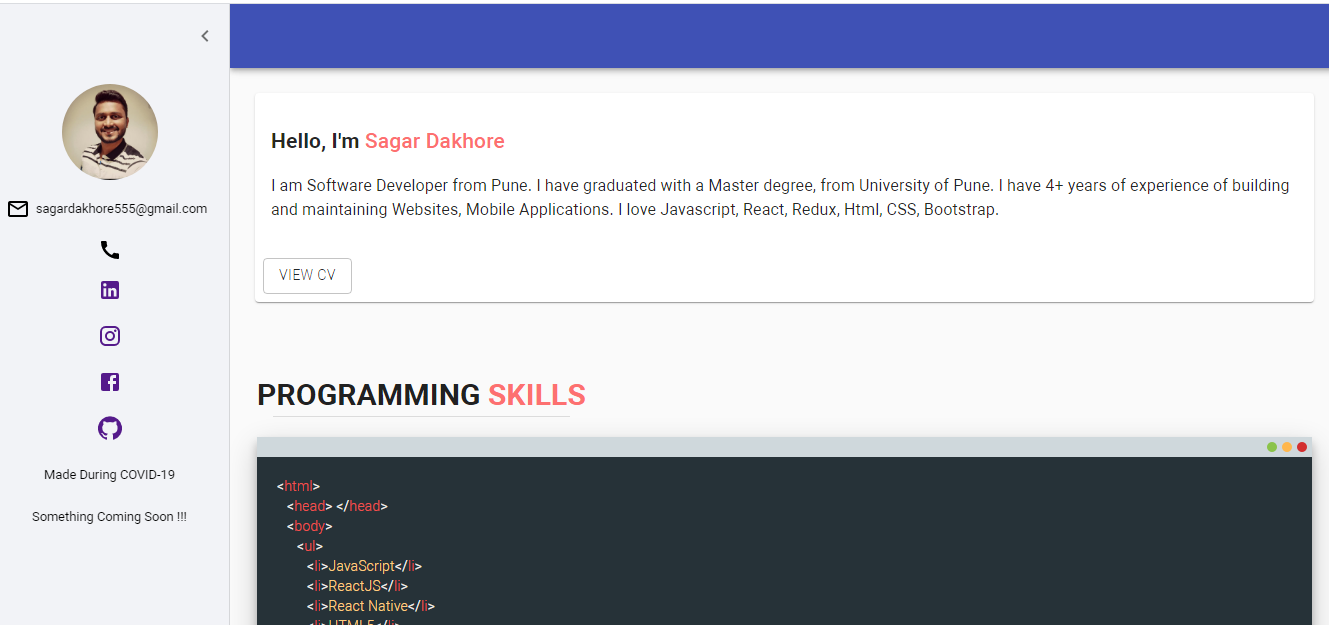 How To Create Your Portfolio Website Using React Js