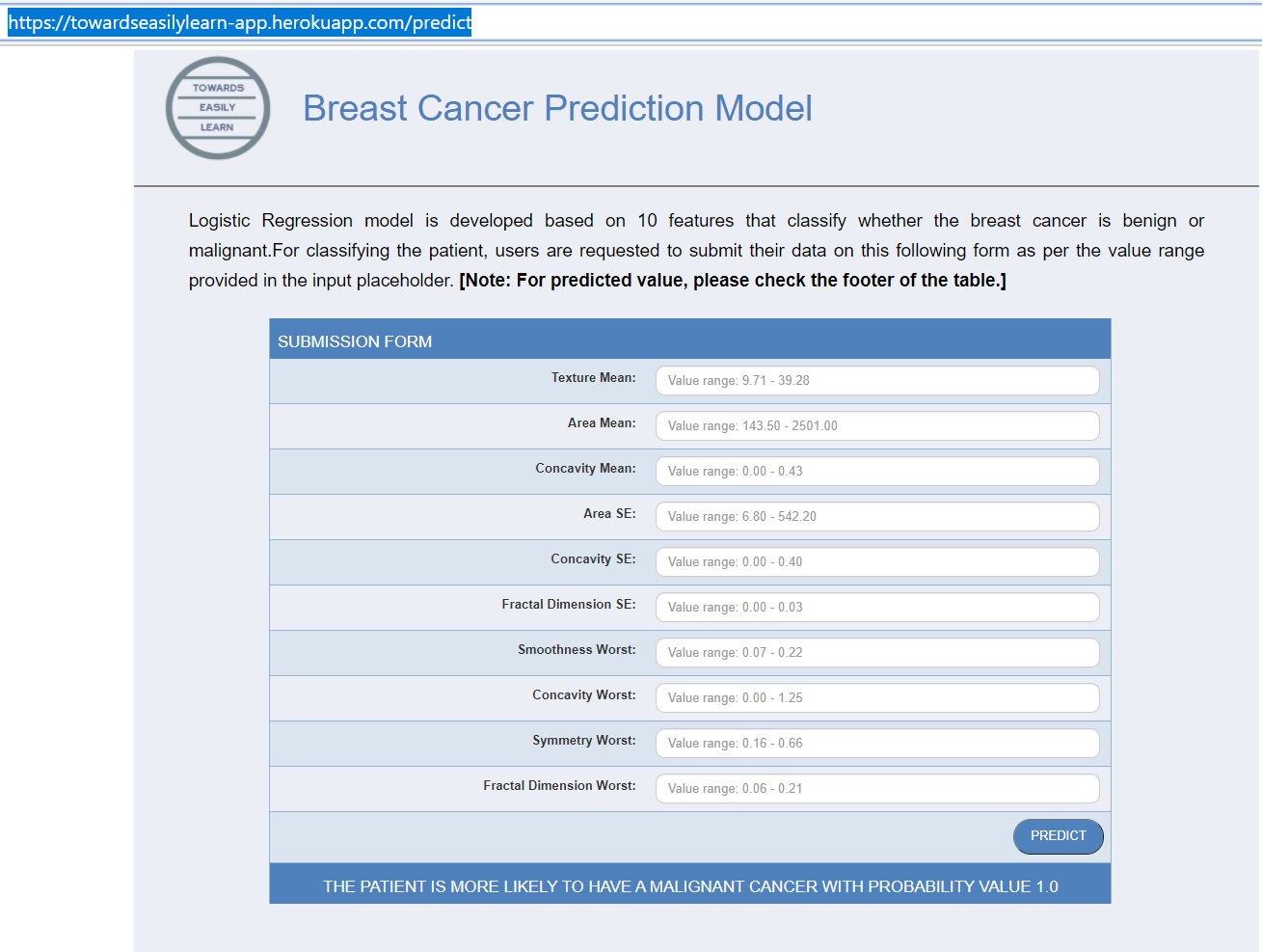 Deploying Breast Cancer Prediction Model Using Flask APIs and Heroku ...