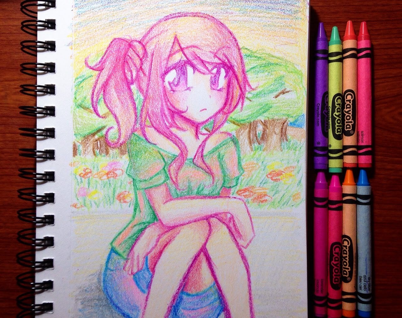 One day I drew a girl. Out in the country | by ArtsyRequired | Medium