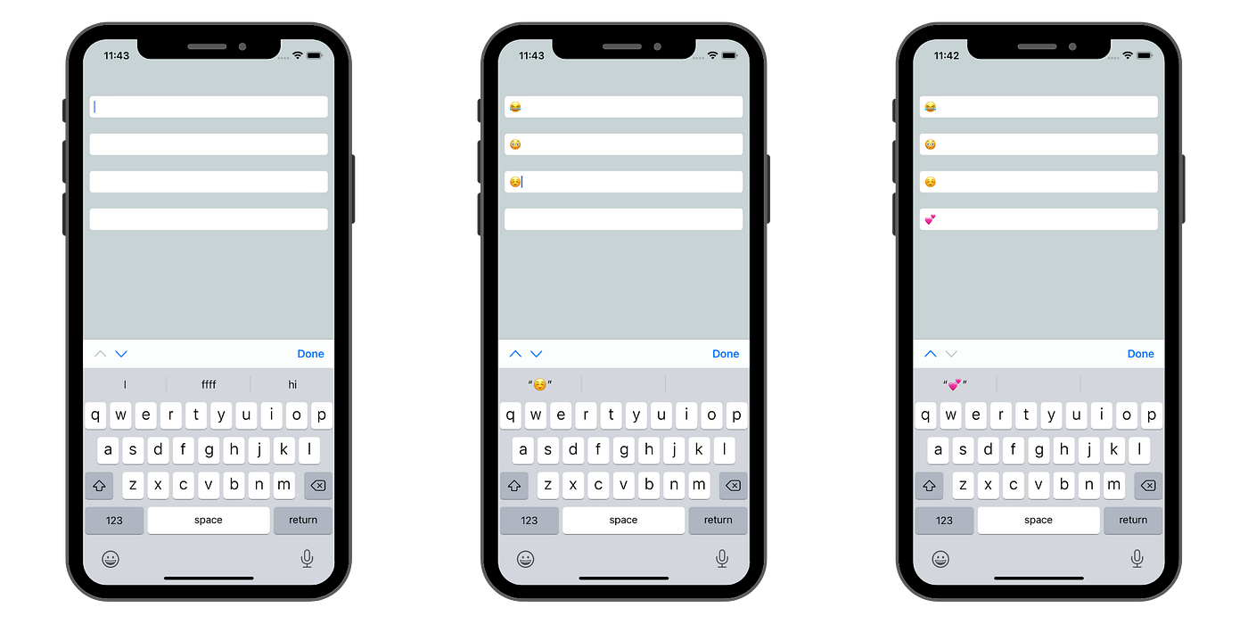 #(Swift)How to use ToolBar in TextField to move next and back TextField | by YEN HUNG CHENG | 彼得 ...