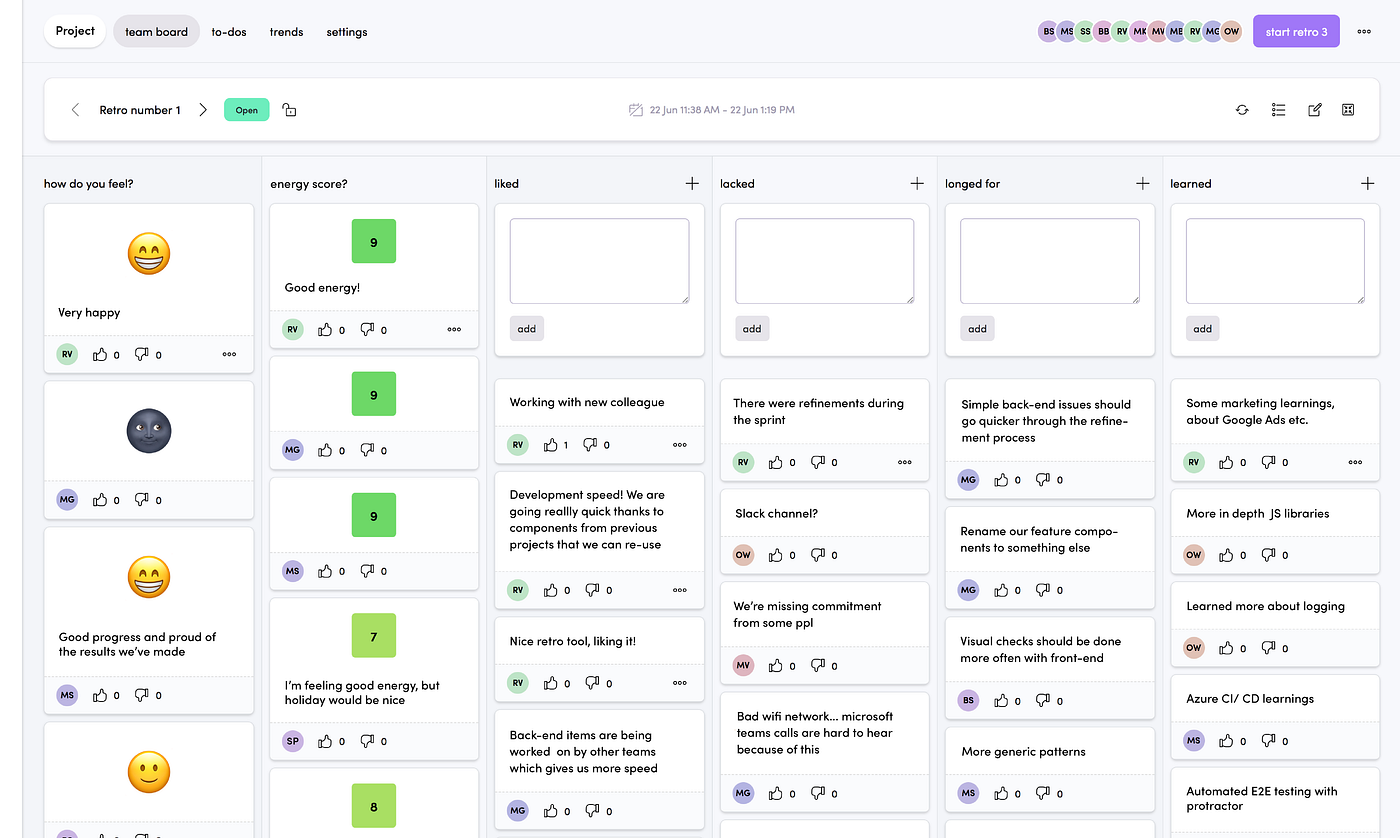 Updates to our retro app (july 6th) | by Retros.work | Medium
