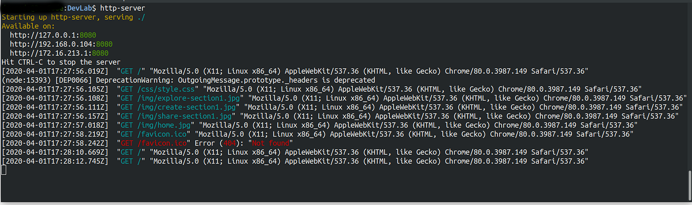The difference between Node.js Http-server and Python SimpleHTTPServer for any simple Web app ...