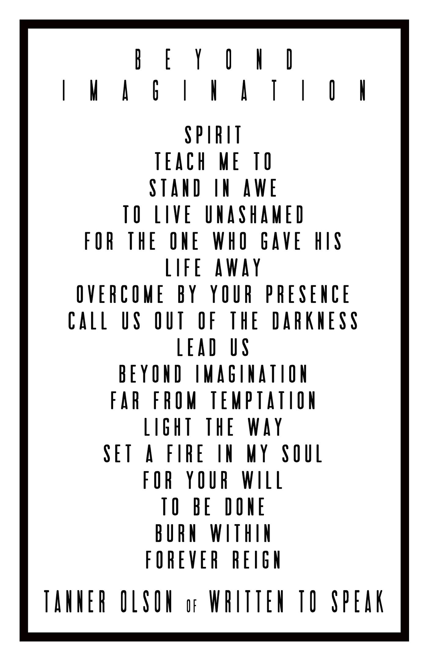 Beyond Imagination. Beyond Imagination (spoken word) | by tanner olson ...