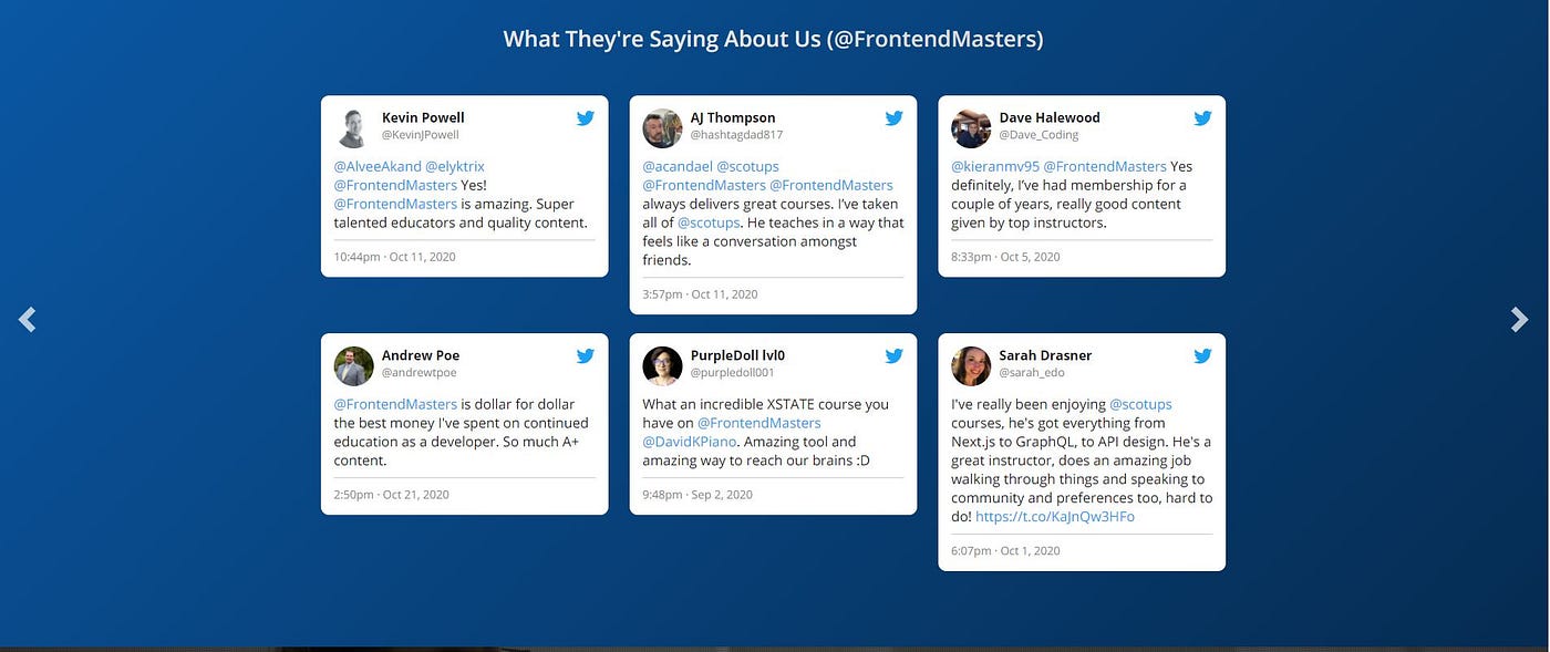 Cloning Of Frontend Masters Using Html Css And Javascript My Very First