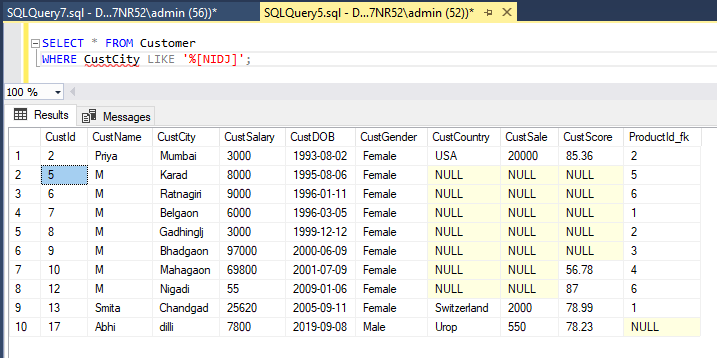 Wildcard Operators In SQL. In SQL wildcard operators are used in a ...