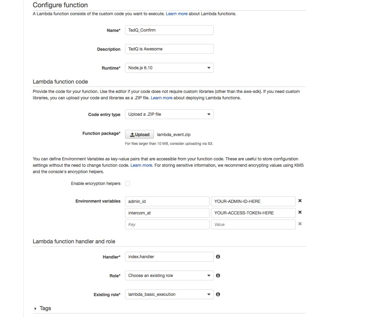 Tutorial: Using Intercom with AWS Lambda | by Cathal Horan | Medium