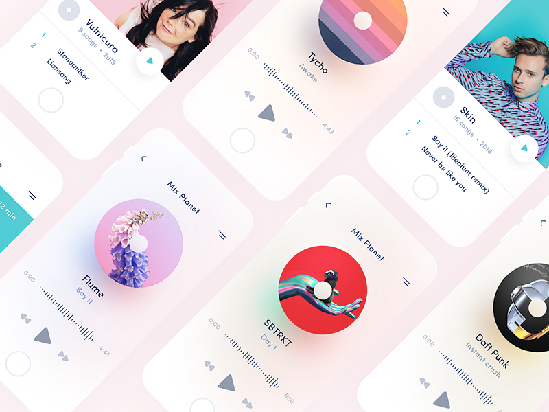 Music Player Inspiration — April 2017 | by Collect UI | Medium