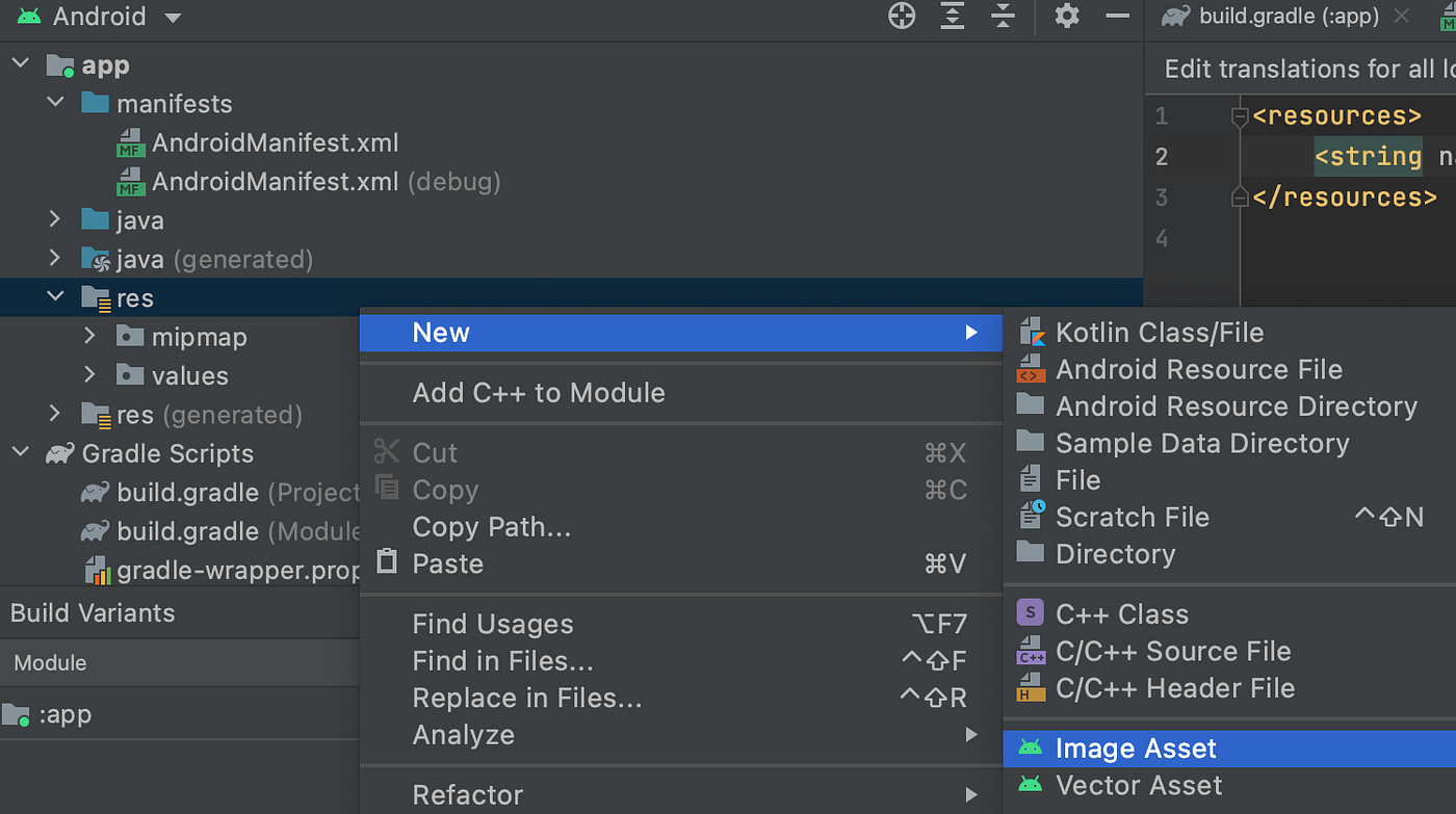 Setting up Different Environments in Android Studio using Build Variants (Native and React ...