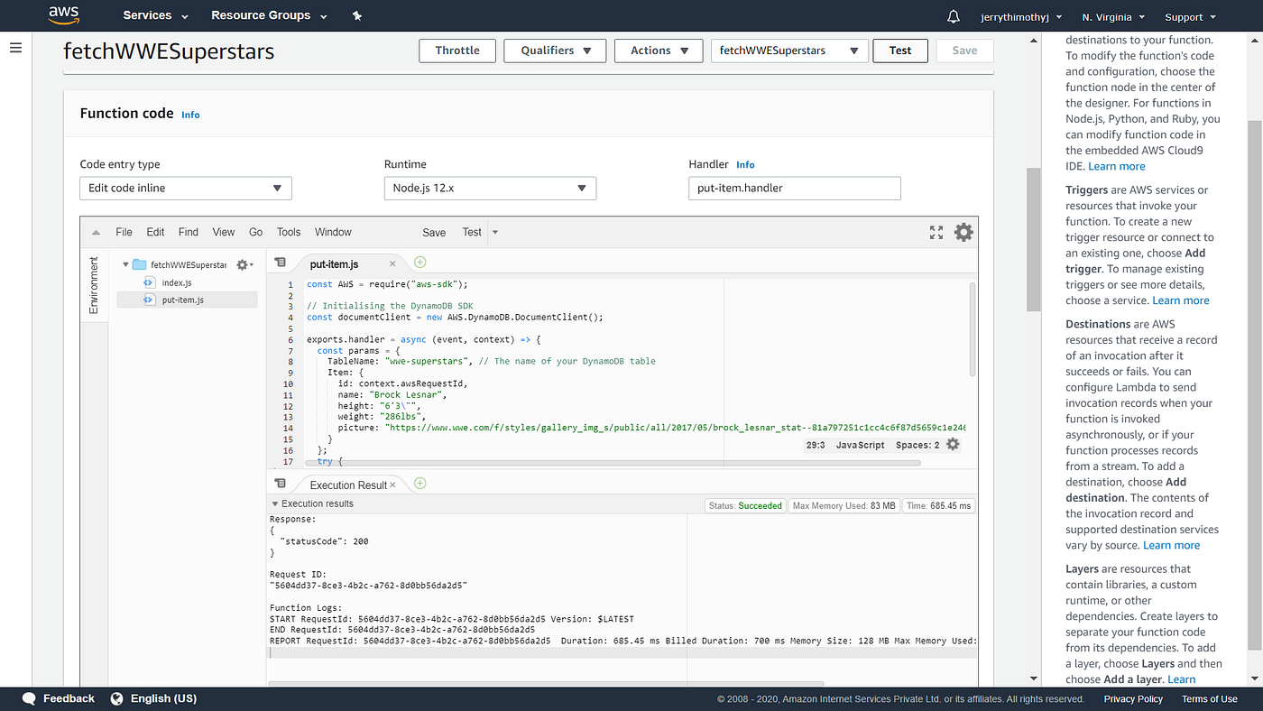Create AWS Lambda functions to perform CRUD operation on AWS DynamoDB ...