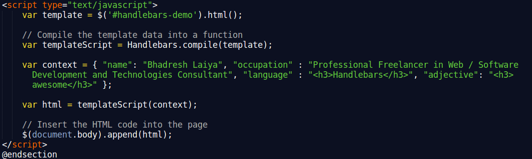 Handlebars — the JavaScript templating system | by Bhadresh Laiya | Medium