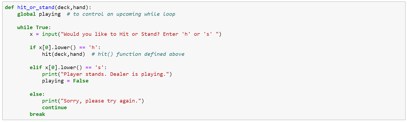 A Game of Black Jack on Python as a fun exercise | by Gayan Samarakoon ...