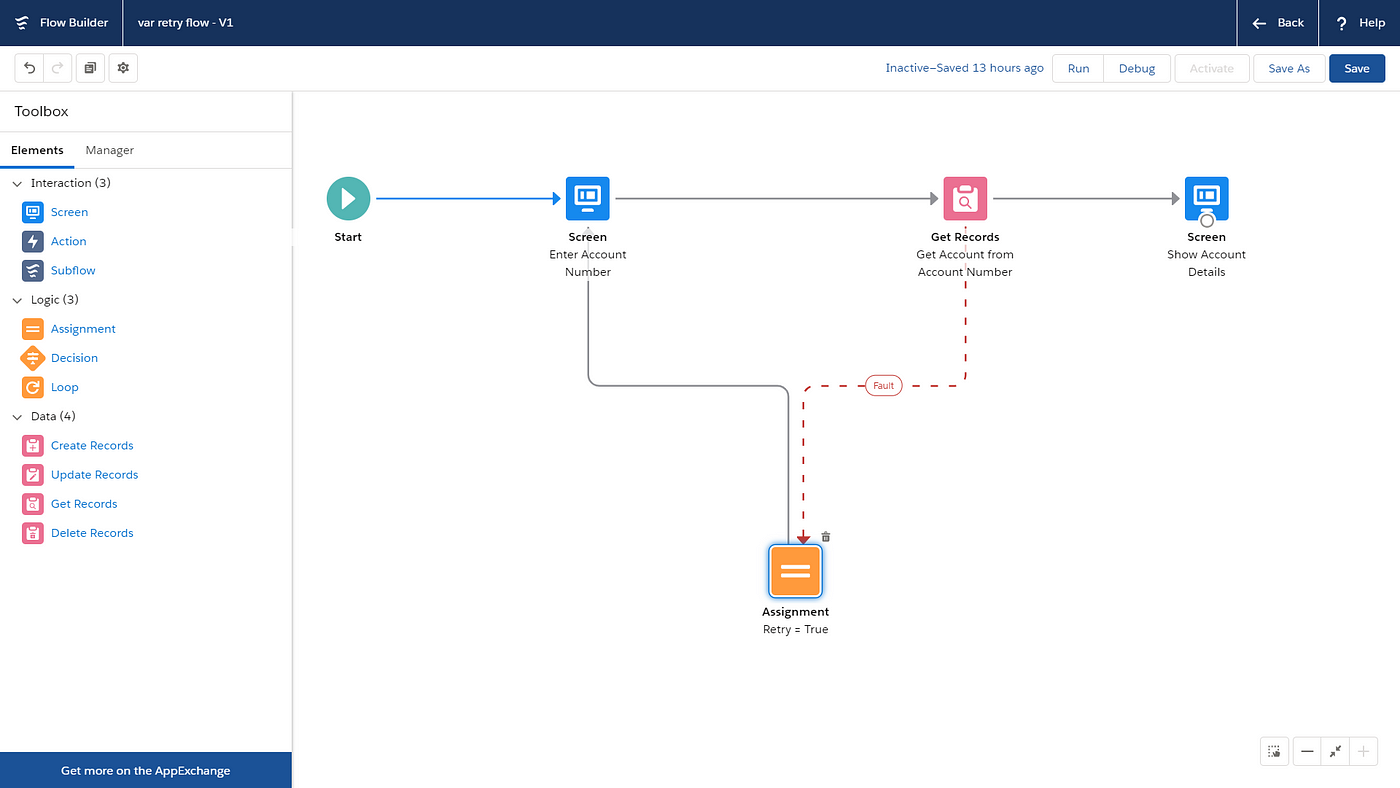 Salesforce Better Fault Handling In Screen Flows With A Boolean Variable By Jess C Medium 9157