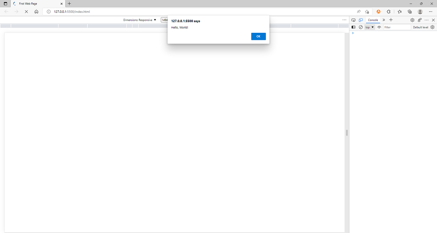 Greeting the World in JavaScript. Plus, A Little Extra HTML… | by ...