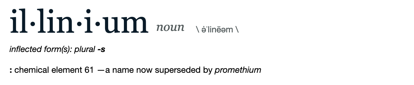 Illinium. An element by any other name… | by Avi Kotzer | Silly Little ...