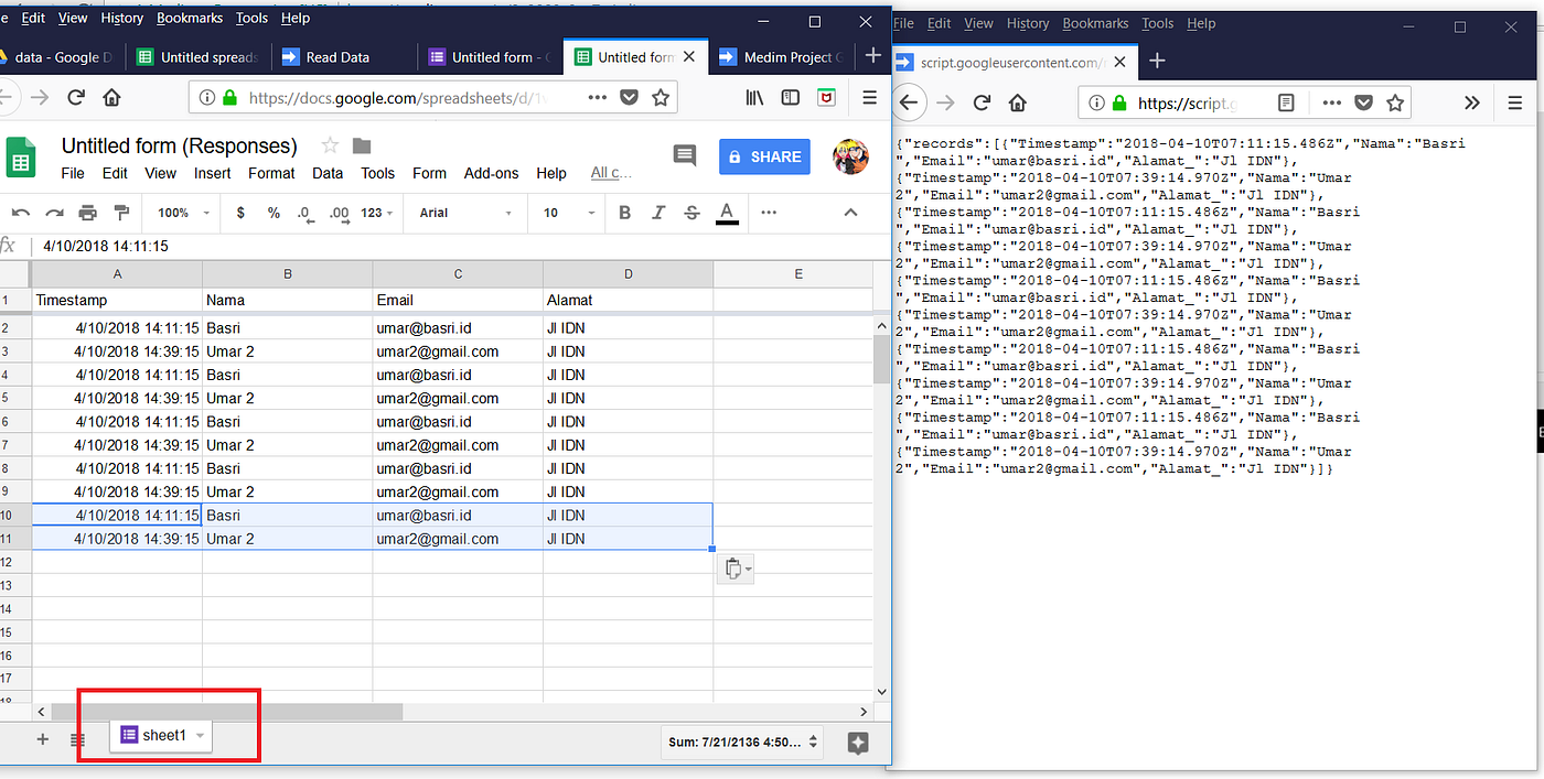 Cara Buat JSON API dari Data Google Sheets+ Aplikasi android | by Bas ...