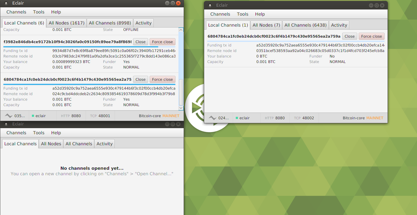 Running multiple lightning nodes on one device using ACINQ/Eclair and receiving payments on the ...
