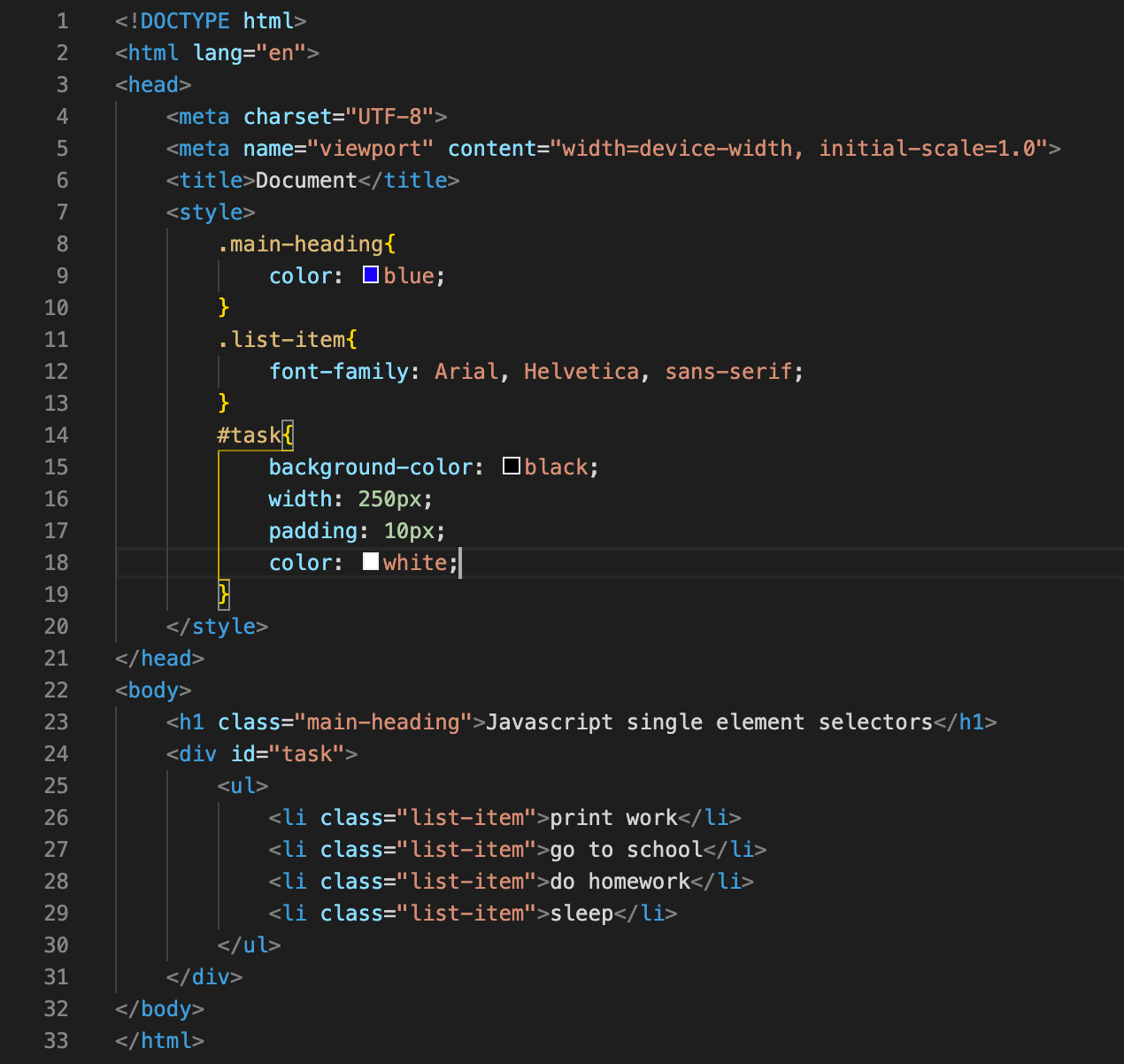 Vanilla javascript single element selectors | by hamadi medi | Medium