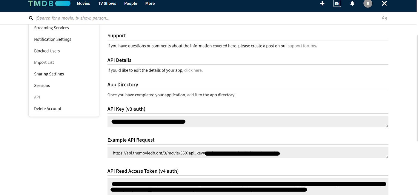 Create A Free TMDB API for your website | Medium