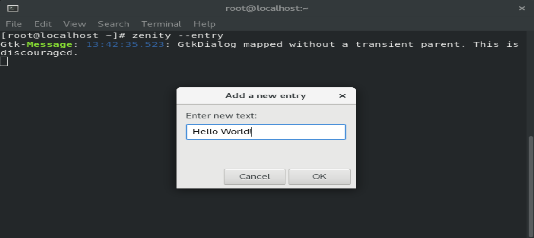 Zenity in Linux. 1. What is ‘zenity’? | by Abhilash Alora | Medium
