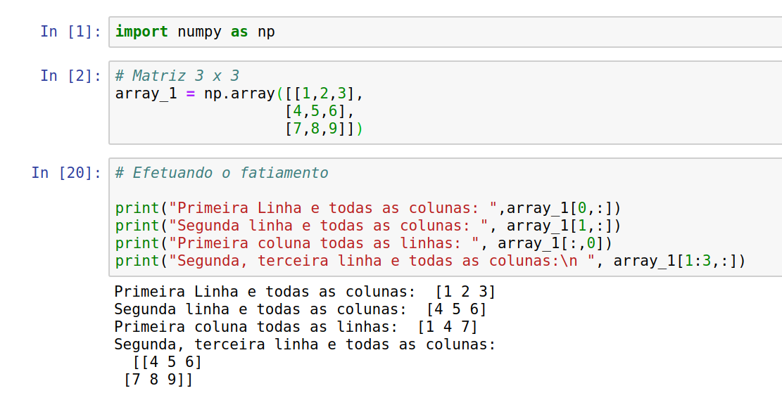 Numpy — Arrays N-dimensionais. Realizando operações com arrays com ...