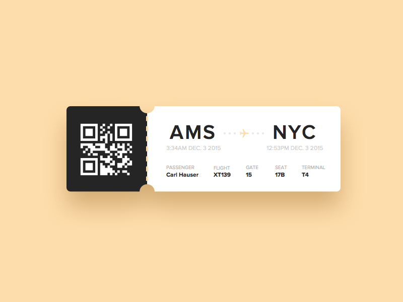 Boarding Pass UI Concepts by Dribbble Designers | by Emma Drews ...