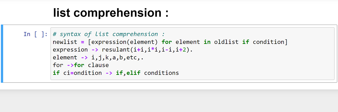 LIST , DICTIONARY AND SET COMPREHENSION IN PYTHON | by Saikumar Reddy ...