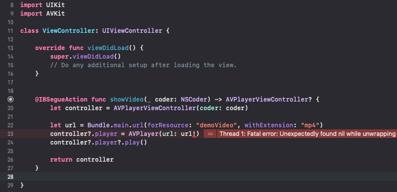 [已解決] AVPlayerViewController always return nil - 彼得潘的 Swift iOS App 開發教室 - Medium