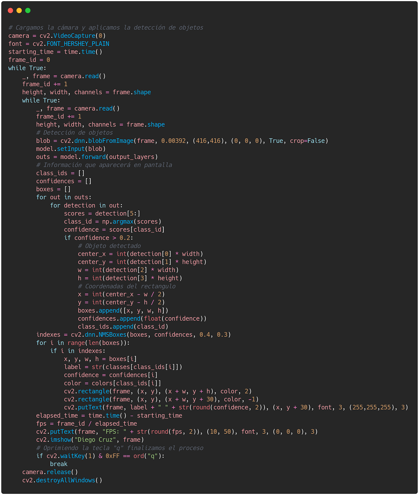 Detección de objetos en tiempo real con Python y OpenCV . | by Diego | Medium