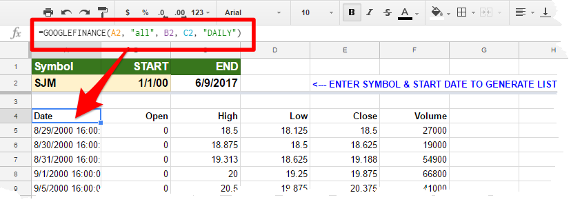 Microsoft Excel: Basic PowerQuery — Stock Price Data From Google Sheets ...