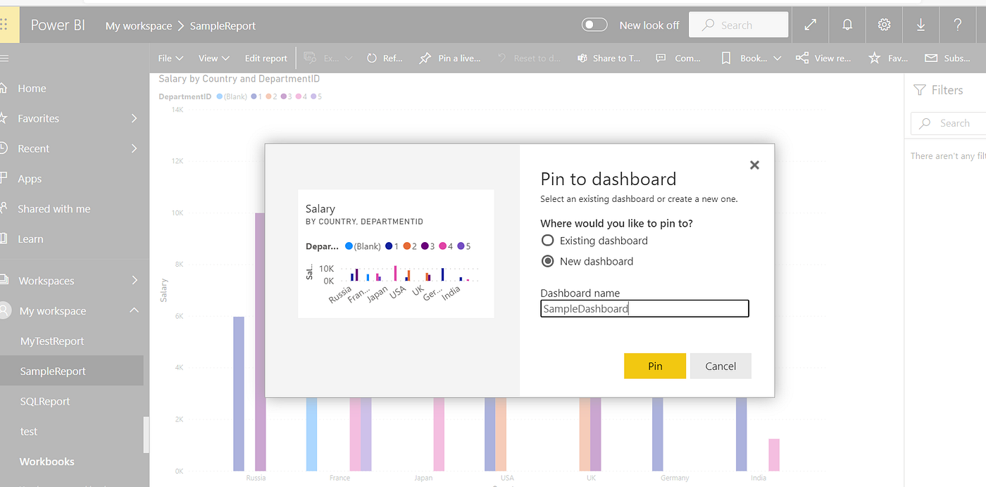 Power BI: Publish Report & Creating Dashboard. | by Hareesh Kumar ...