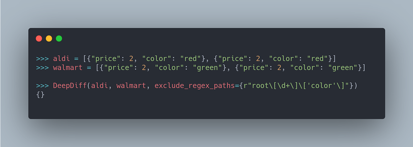 DeepDiff — Recursively Find and Ignore Trivial Differences Using Python ...