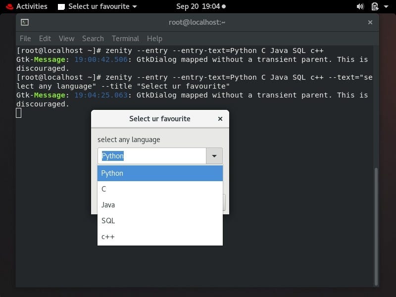 How to Use Zenity Command and it’s Options in RedHat Linux ? | by Krishnakant Digole | Medium