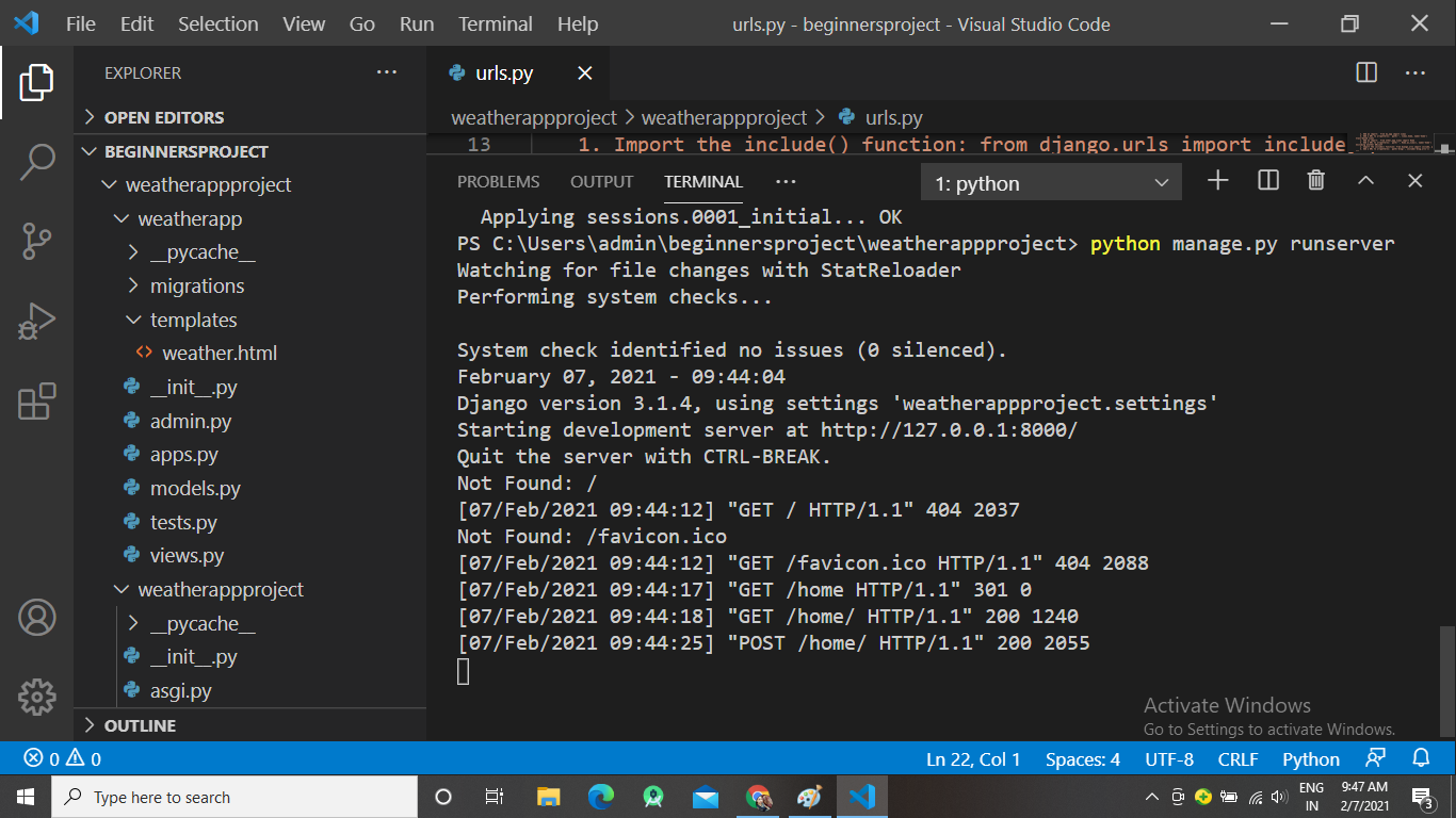 Weather app in Django. Welcome Beginners, | by Aarti Janardan Shelar ...