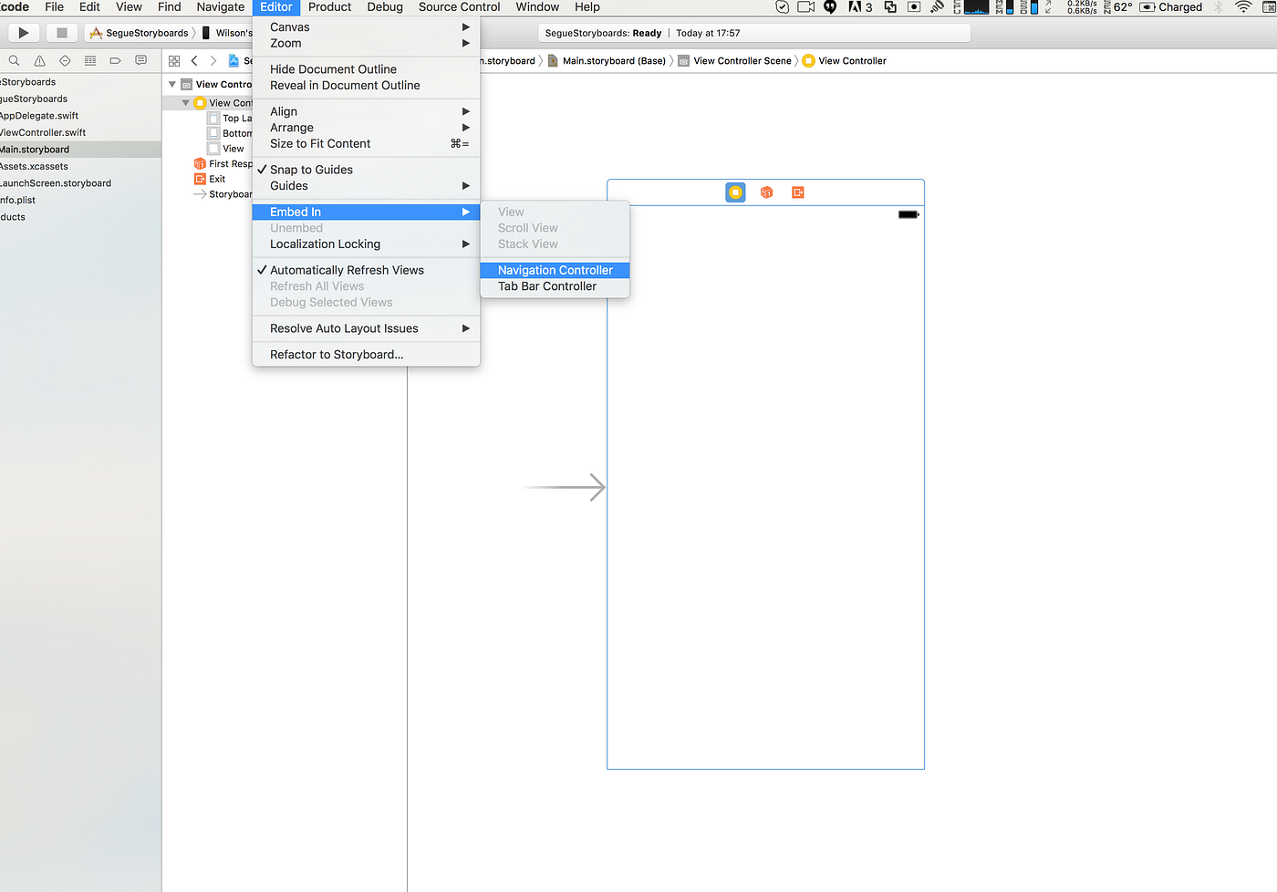 How to segue between ViewControllers with different storyboards | by Wilson Balderrama | Medium