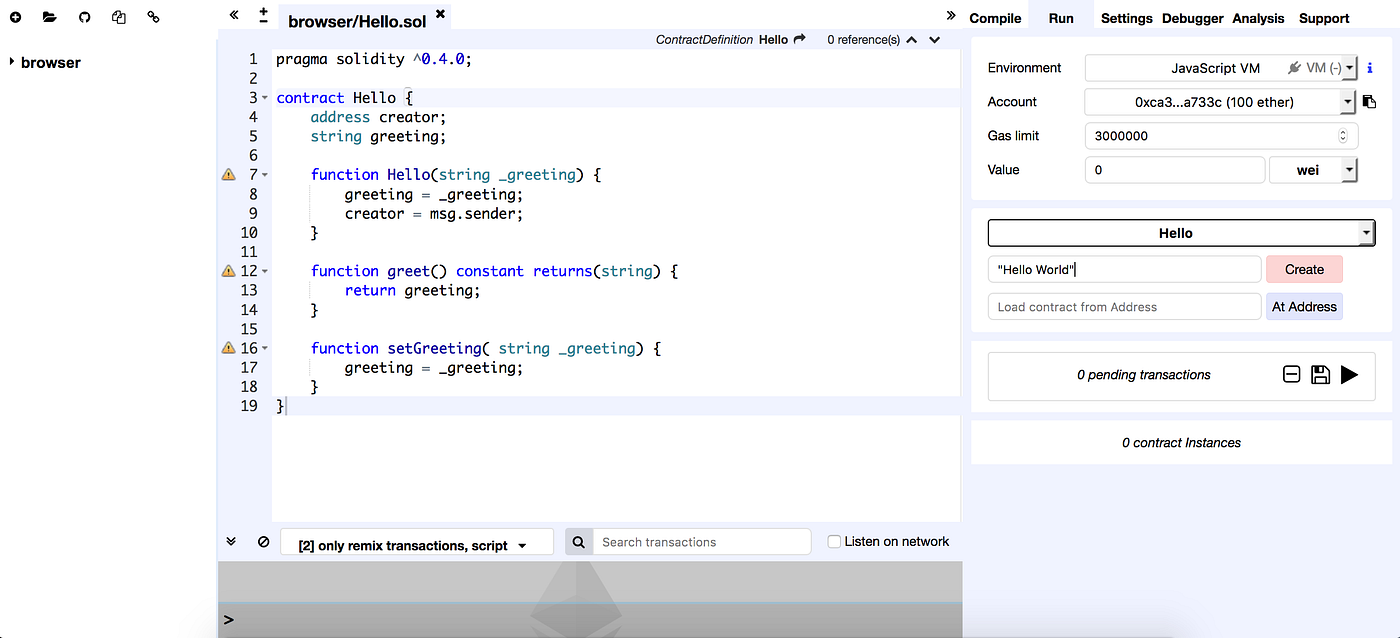 Write Your First Smart Contract. The First of Three in A Tutorial ...