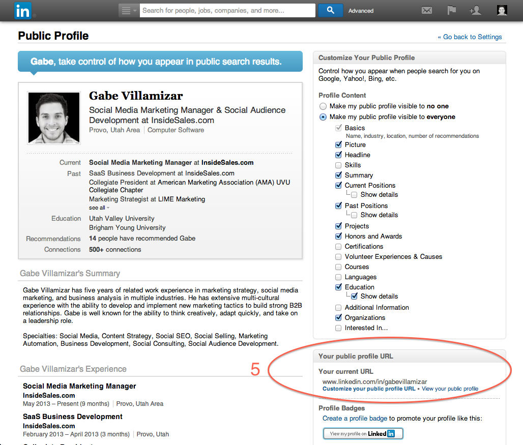 LinkedIn — How to Customize Your Profile URL | by Gabe Villamizar | Medium